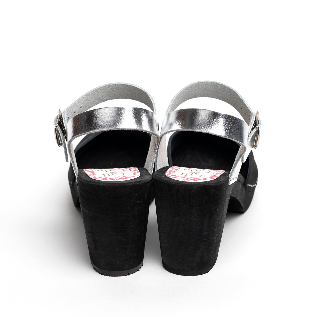 Swedish handmade clogs - Lund black and silver – Lili & Lala